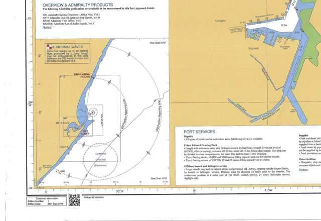 ADMIRALTY 8005 PORT Approach Guide Durban Chart Map Maritime Marine ...