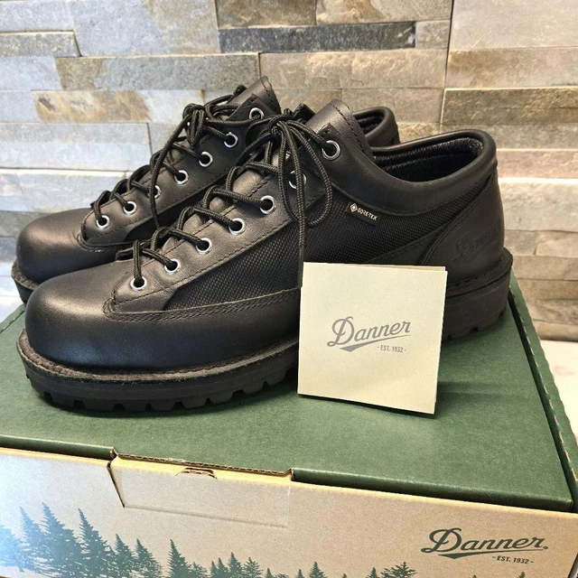 DANNER FIELD LOW GORE-TEX Work Boots Black Leather Mesh Vibram Mens US9 ...