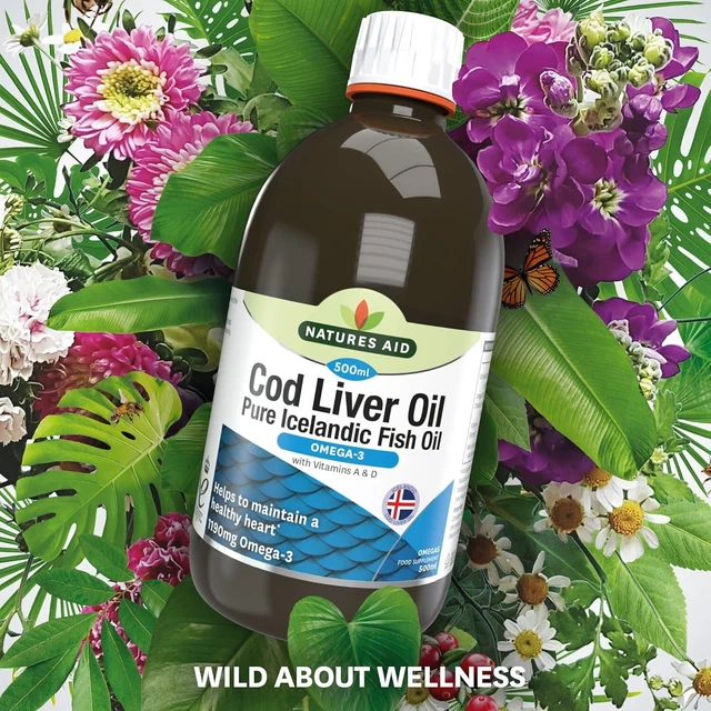 NATURES AID COD Liver Oil Liquid 500ml Pack of 1 £9.49 - PicClick UK