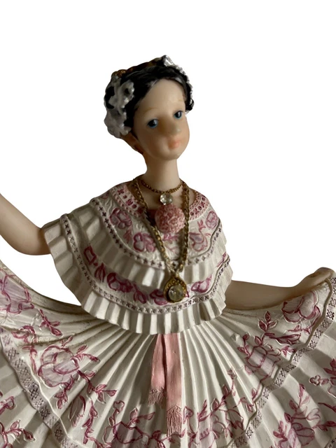 MONTEFIORI COLLECTION ITALY FIGURINE LADY In pink floral dress dancing ...