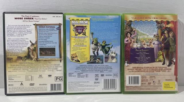 SHREK TRILOGY PARTS 1,2 & 3 DVD Bundle PAL Region 4 VGC $17.99 ...