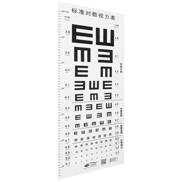 EYE CHART FOR Visual Acuity Test with Pinhole Glasses - Pocket Size £5. ...