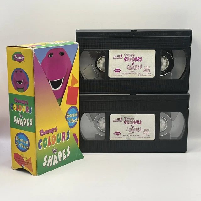 BARNEY & FRIENDS Colors & Shapes Rainbow Beard VHS 2-Tape Box Set Rare ...