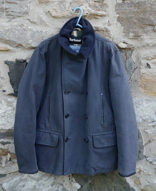 MENS BARBOUR X Joe Casely Hayford. Navy Double Breasted Wax Jacket. M ...