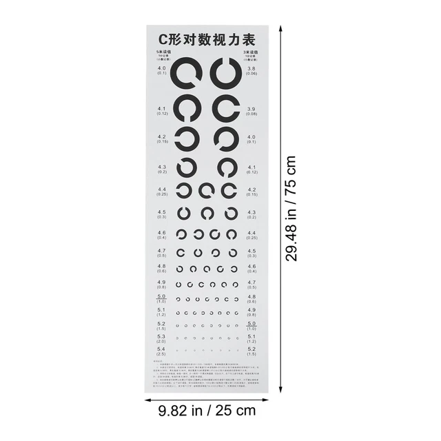 VISION TEST CHART Eye Test Chart Snellen Eye Chart £7.55 - PicClick UK