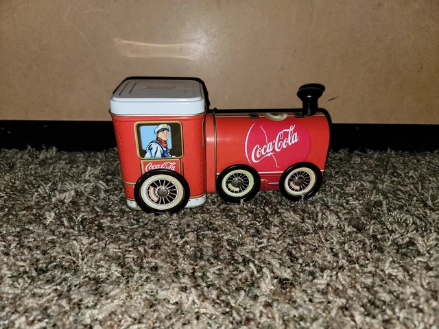 COCA COLA COKE Train Locomotive Engine Advertising Tin Moving Wheels ...