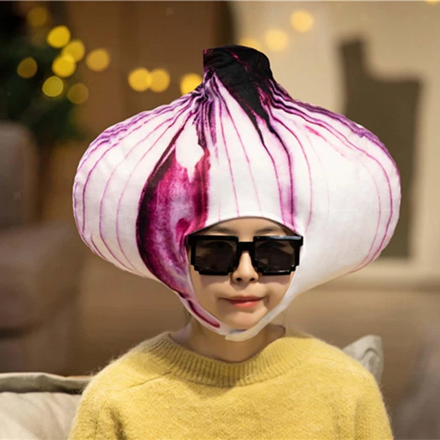 VEGETABLE PLUSH ONION Hat Food Headdress Warm Winter Headgear Costume ...