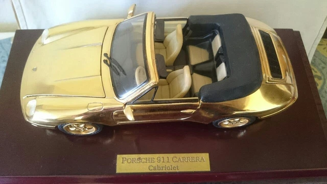 MAISTO PORSCHE 911 Carrera Cabriolet 1/18 22ct Gold Plated Gwilo 1994 ...