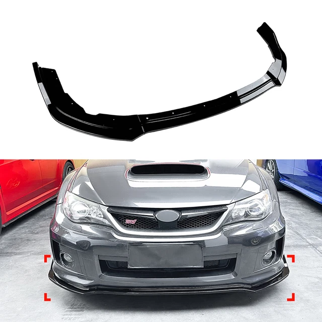 GLOSS BLACK FRONT Bumper Spoiler Lip For Subaru Impreza WRX STI 2011 ...