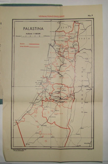1937 PALESTINE ISRAEL Map Arab District Mandatory British Jaffa Nablus ... 1937 PALESTINE ISRAEL Map Arab District Mandatory British Jaffa Nablus ...