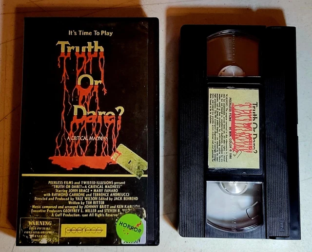 HORROR VHS CLAMSHELL : TRUTH OR DARE- A Critical Madness (1986) Gore ...