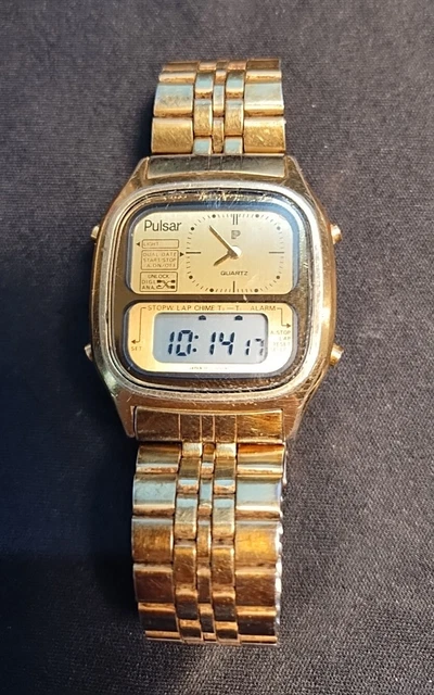 VINTAGE PULSAR WATCH By Seiko Retro Ana-Digi Dual Time Wristwatch ...