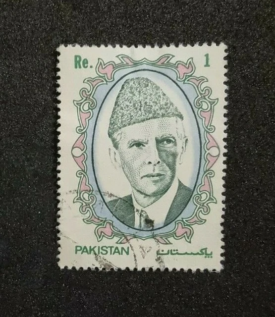 PAKISTAN, QUAID-E-AZAM MUHAMMAD ALI JINNAH 1Rs POSTAGE STAMP, RARE 1989 ...