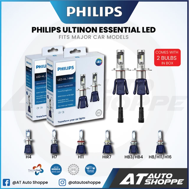 PHILIPS ULTINON ESSENTIAL LED Headlight Bulb (H4) (H7) (H8/H11/H16 ...