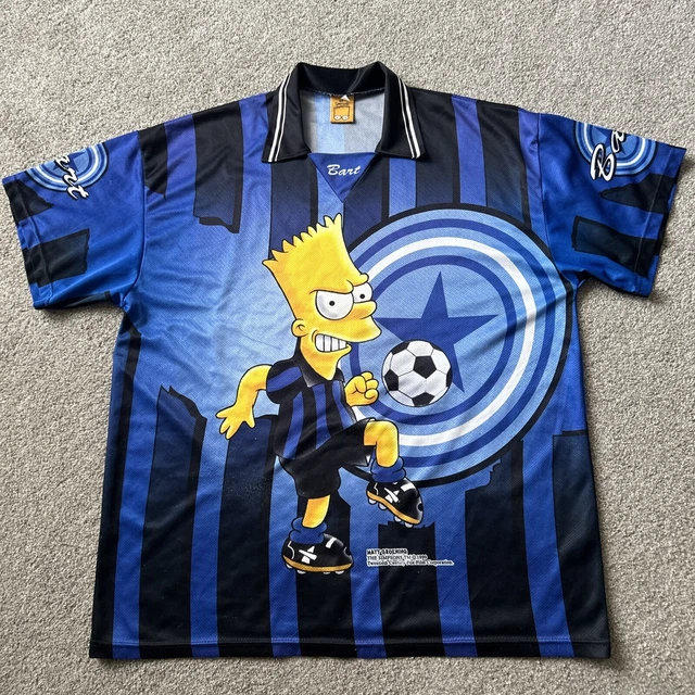 VINTAGE BART SIMPSON Simpsons Inter Milan 1999 Football Shirt Size XL £ ...