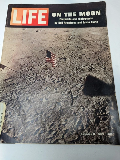 LIFE MAGAZINE ON The Moon Footprints Photos Armstrong Aldrin August 8 ...