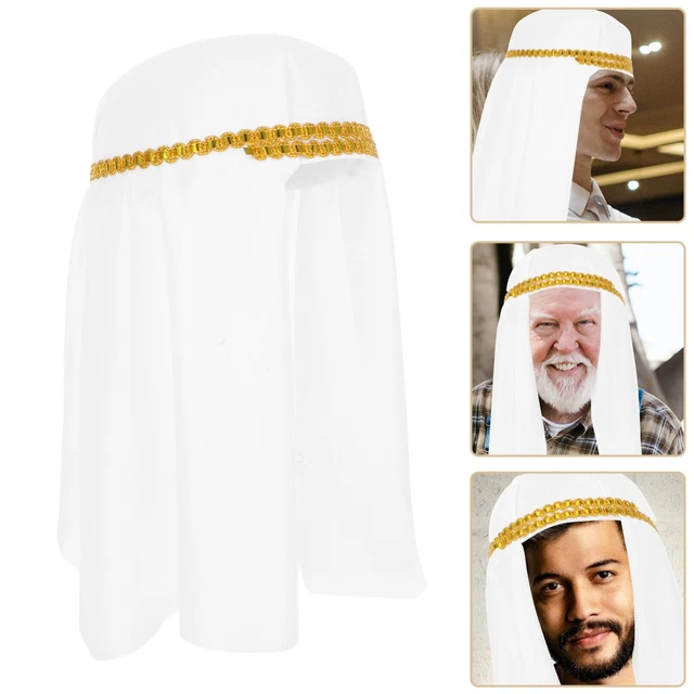 TRADITIONAL HEADWEAR ARAB Prince Costume Adult Middle Eastern Hat Men ...