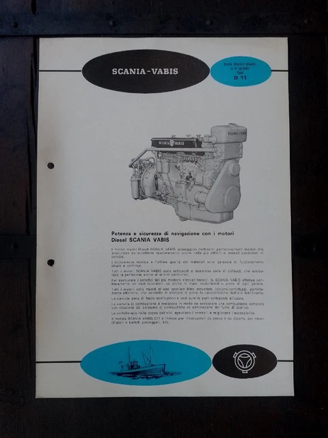 SCANIA VABIS MOTEURS Marins 6 Cylindres Moteur D11 Brochure Originale ...