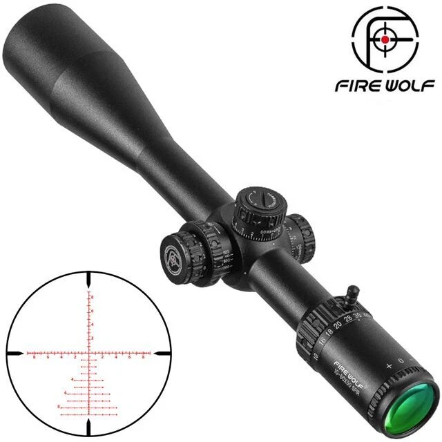 FIRE WOLF 10-60X50 SFIR Hunting Rifle Scope Red Illumination Side ...