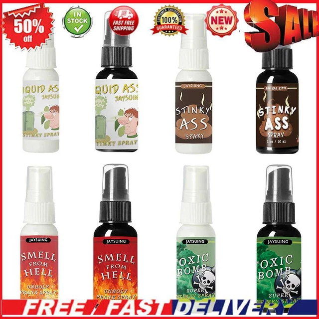 8 TYPES LIQUID Smelly Spray Prank Joke Stinky Gas Bomb April Fool Day ...