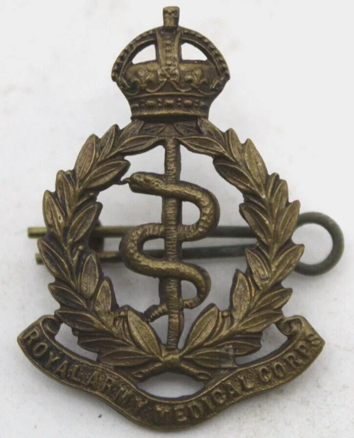 WW2 BRITISH ARMY Royal Army Medical Corps Officers Military Cap Badge £ ...