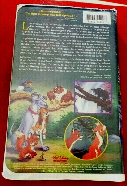 *VHS FRENCH MOVIE Classic Walt Disney - Rox and Rouky! (2) $5.39 ...