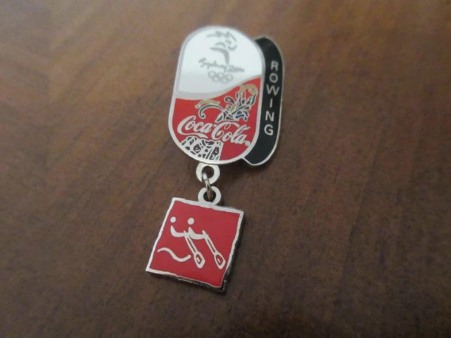 2000 COCA-COLA PIN SYDNEY Olympia Rowing ROWING Dangler Pictogram ...