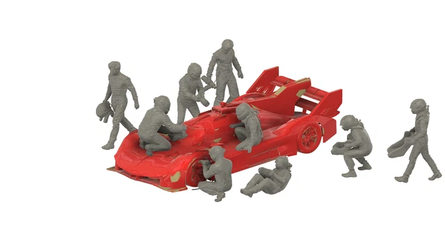 C35 WEC LE Mans GT Pit Crew Figure – Wheel Gun Kneeling Unpainted £30. ...