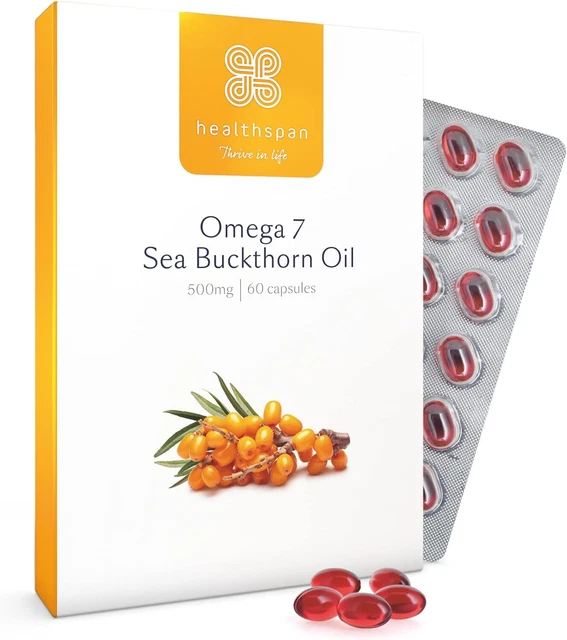HEALTHSPAN OMEGA 7 Sea Buckthorn Oil 500mg (60 Capsules) | Menopause Relief & W £23.49 - PicClick UK