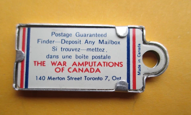 VINTAGE 1964 SASKATCHEWAN War Amps Keytag/Keychain Mini License Plate ...