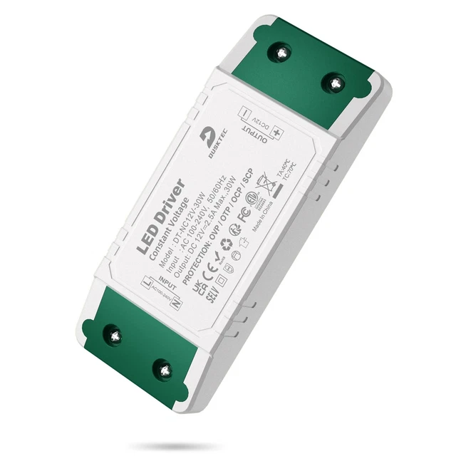 DUSKTEC LED DRIVER 12V 30W, LED Transformer AC 240V to DC 12 Volt 2.5A ...