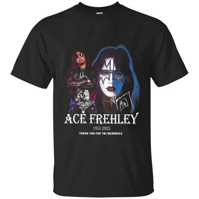 ACE FREHLEY 1951 - 2025 T-Shirt, Vintage Ace Frehley Signature For Fans ...