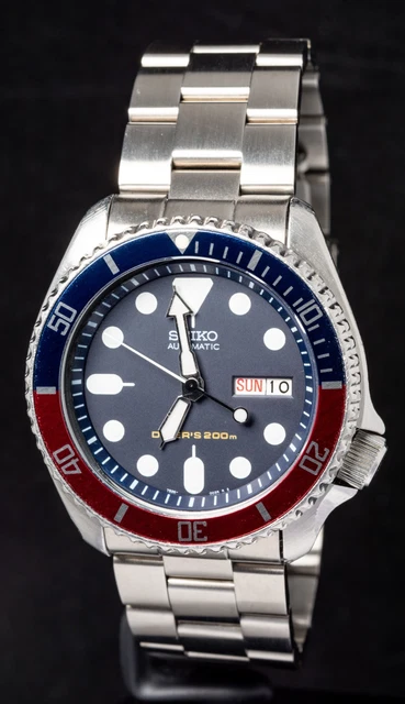 SEIKO SKX009 PEPSI Diver Navy Dial Men's Automatic 7S26A Vintage Watch ...