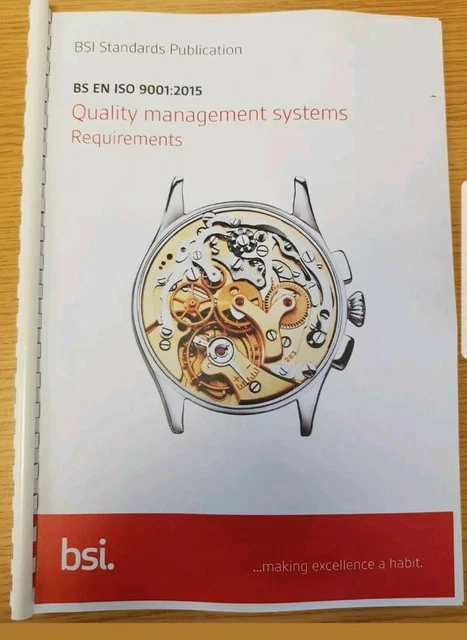 BSI QMS ISO 9001:2015 Quality Management Systems Standards Binded Copy ...