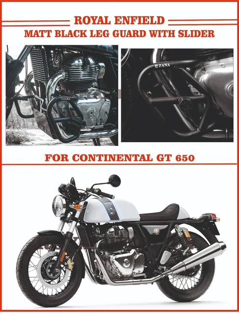 ROYAL ENFIELD MATT Black Leg Guard With Slider for Continental GT 650 ...