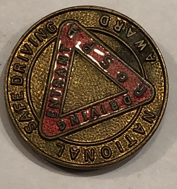 VINTAGE ROSPA BRITISH National Safe Driving Entrant Badge Award UK Pin ...