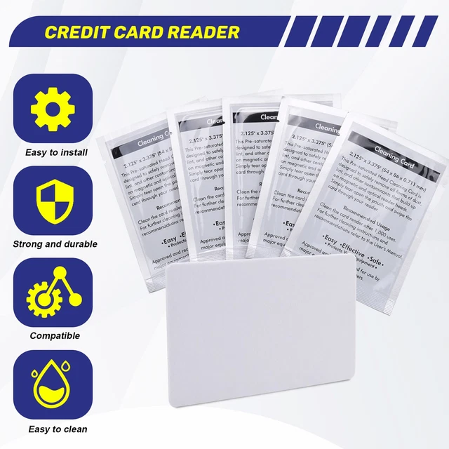 CR80 CLEANING CARDS, Dual Side Card Reader Cleaner, POS Swipe ...