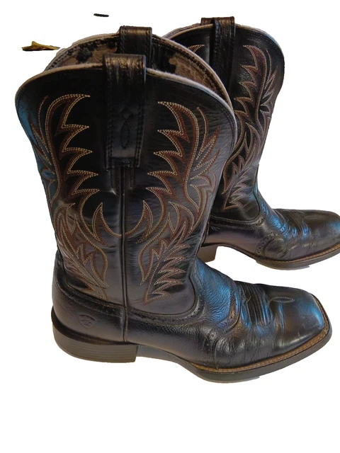 11EE - ARIAT 10016292 Men's Black Sport Western Wide Square Boots £56. ...