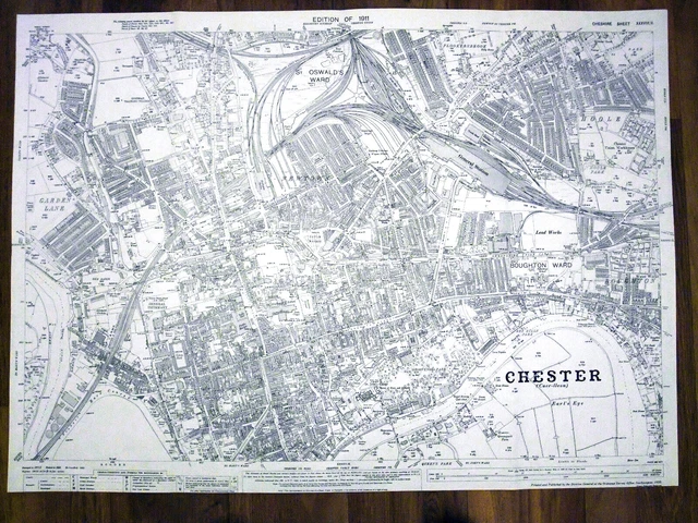 CHESHIRE ORDNANCE SURVEY map plan history genealogy Chester Hoole ...