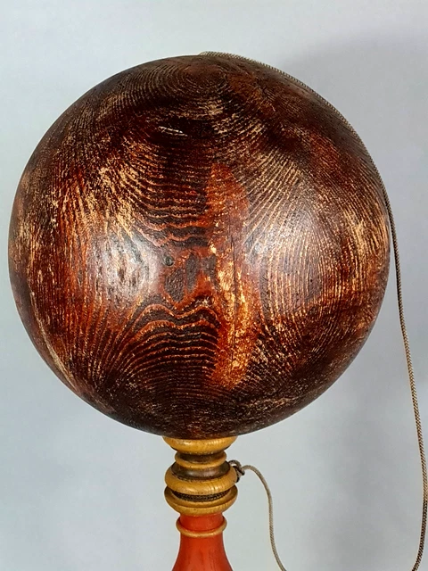 ANCIEN BILBOQUET GÉANT bois et pied polychrome 58x25 cm Bel état C853 ...