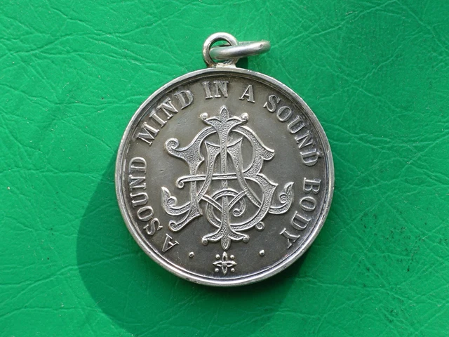 1906 FOOTBALL BIRMINGHAM Athletic Institute silver medallion medal fob ...