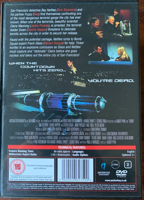 TICKER DVD 2001 Action Movie with Dennis Hopper and Steven Seagal EUR 9 ...