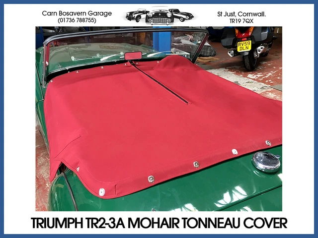 TRIUMPH TR2 TR3 TR3A Tonneau Cover - Red Mohair Fabric (+ OTHER COLOURS) £315.00 - PicClick UK