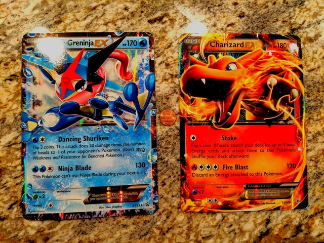 JUMBO CHARZARD EX and Jumbo Ash-Greninja EX Pokémon TCG Holo 11/106 and ...