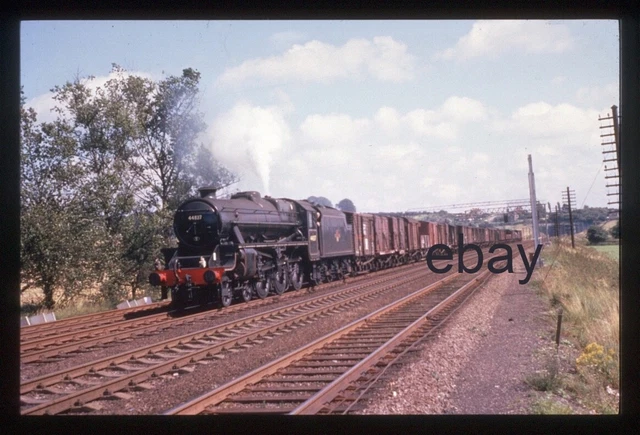 35MM SLIDE - ex LMS 5MT 44837 at Norcott Hall w/ mixed freight - 8.63 ...