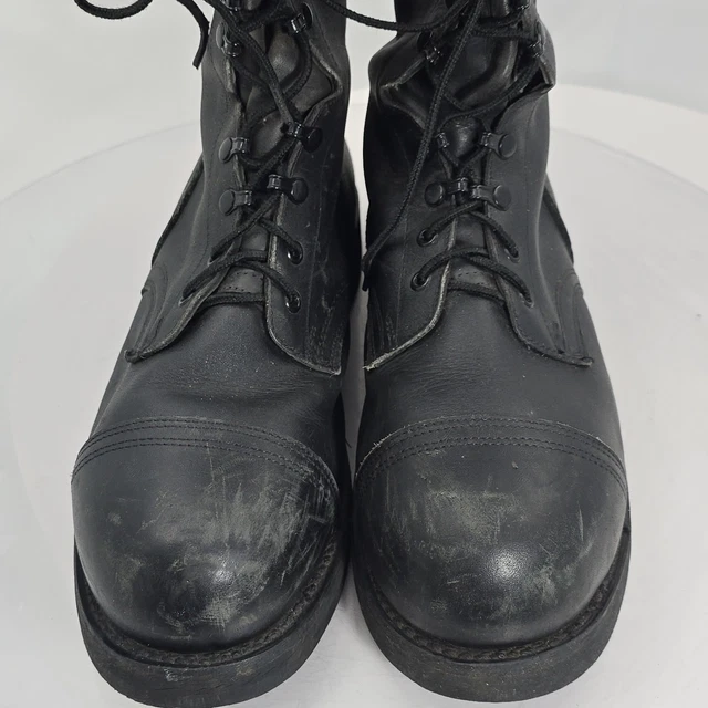 ADDISON BILTRITE MILITARY Combat Boots Men 13 R Black Leather Steel Toe ...