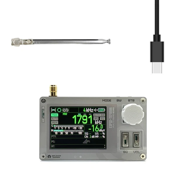 HIGH SENSITIVITY TEF6686 Radio for ESP32 with LCD and Battery Indicator ...