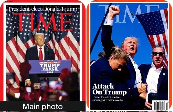 2X TIME MAGAZINE 2024 Donald Trump JD Vance Election Attack Shot NO ...