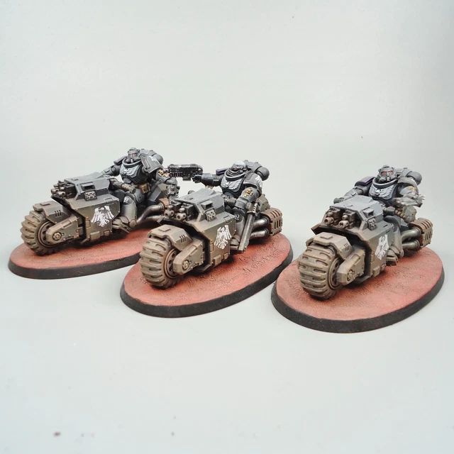 WARHAMMER 40K ARMY Space Marines Raven Guard Primaris Outriders x3 ...