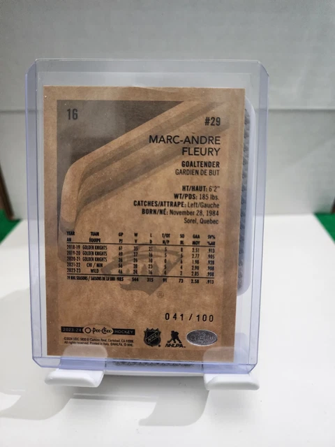 MARC-ANDRE FLEURY 2023-24 OPC O-Pee-Chee Retro Black Border Parallel /100 #16 SP $7.60 - PicClick CA